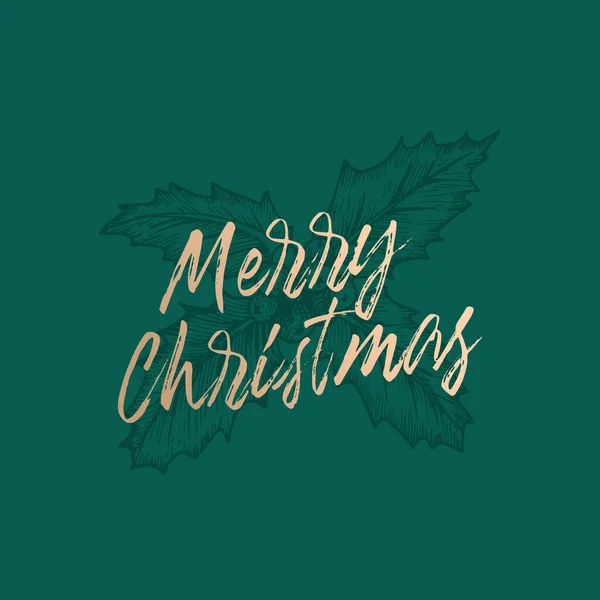 Merry Christmas Abstract Vector Retro Label Sign Or Card Template