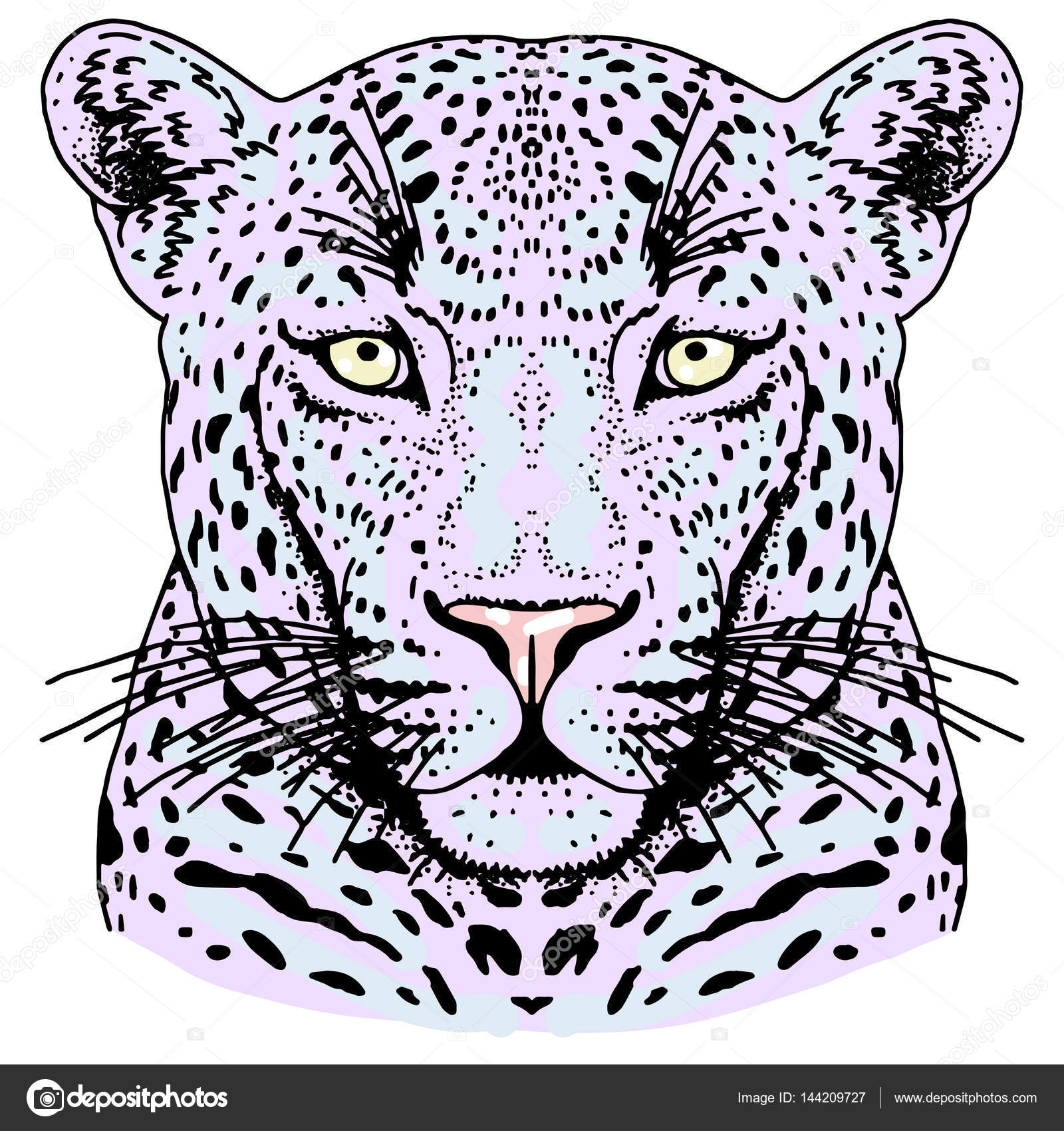 Leopard face tattoo ,Vector illustration, print Stock Illustration by ...