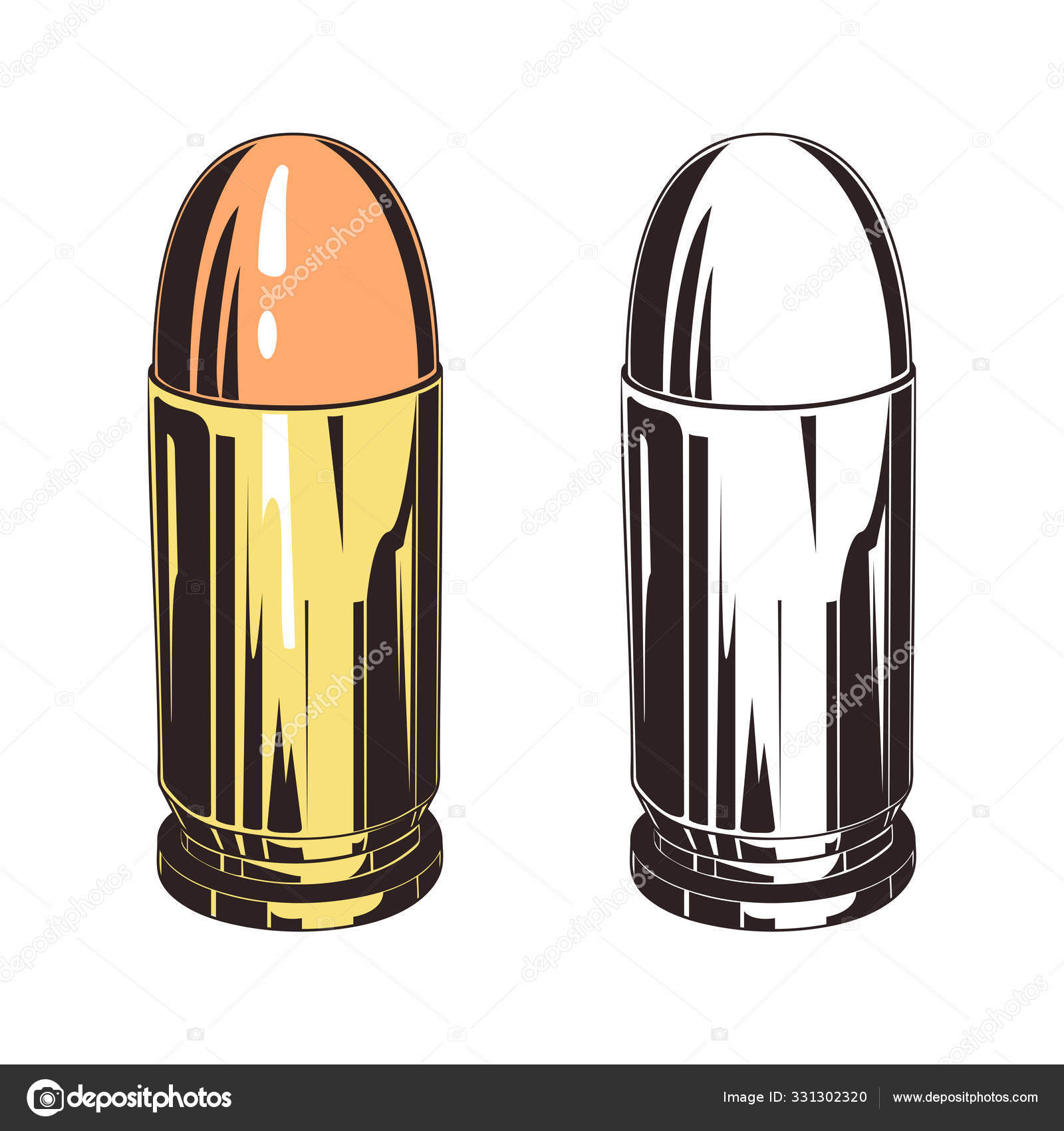 Vector Image Ammunition Cartridges Firearms Stock Vector Image by ...
