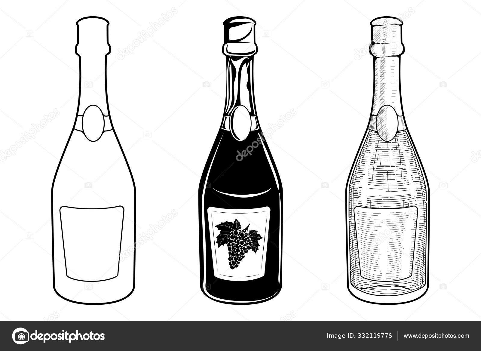 Champagne Bottle Sketch