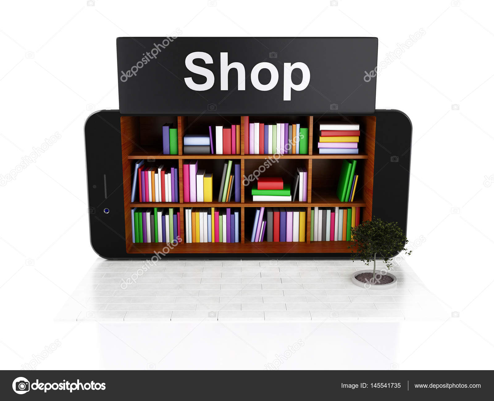 3d Computer with word SHOP. Stock Photo by ©nicomenijes 145541735