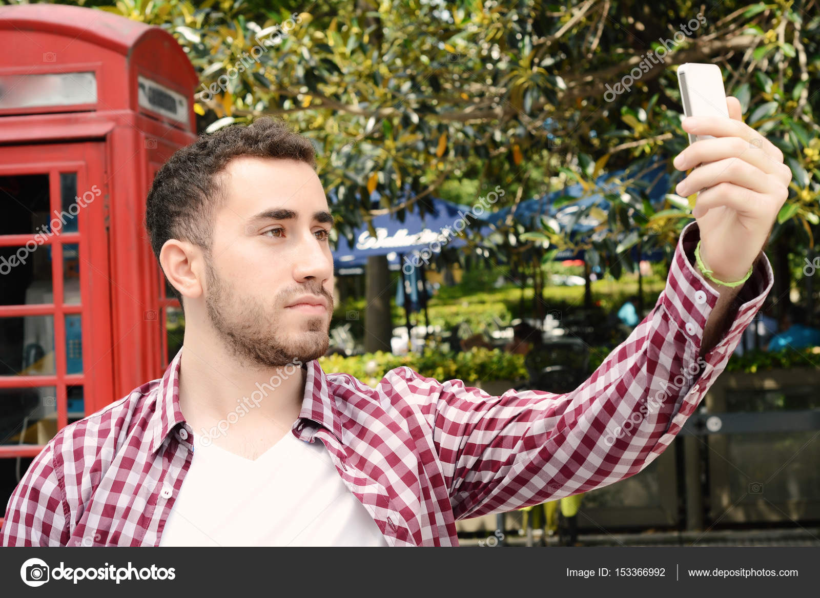 Man taking selfie smartphone. — Stock Photo © nicomenijes #153366992 Man taking selfie smartphone. — Stock Photo © nicomenijes #153366992