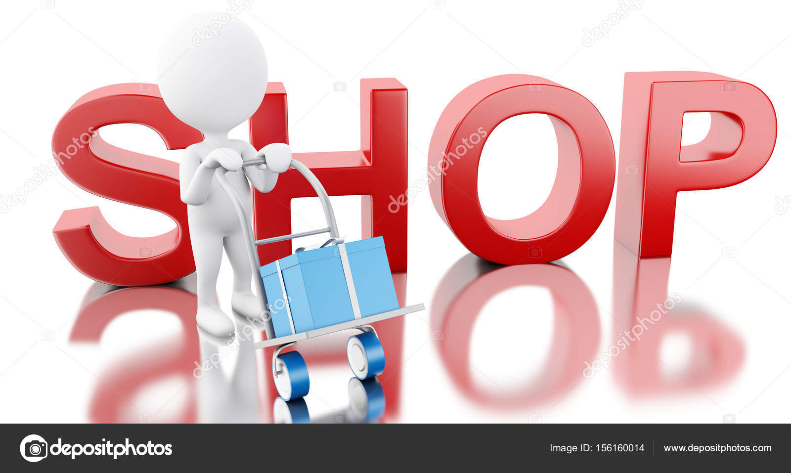 3D Les Blancs avec mot SHOP . image libre de droit par nicomenijes ...