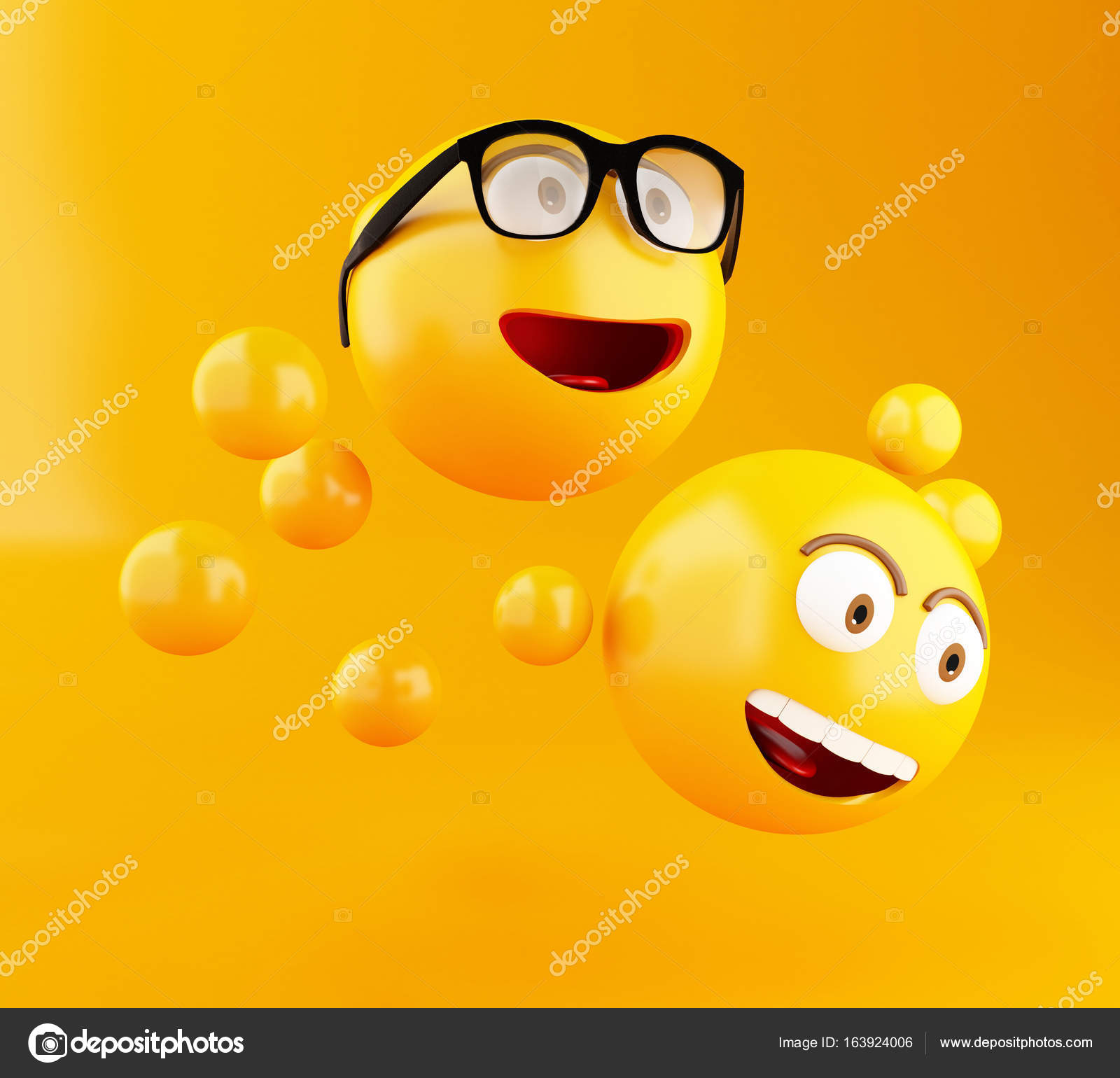 3d Emojis icons with facial expressions. Stock Illustration by ...