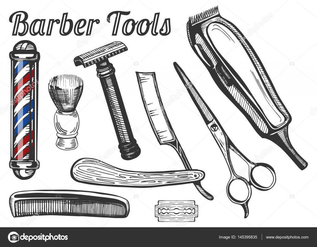 Barber Straight Razor Drawing