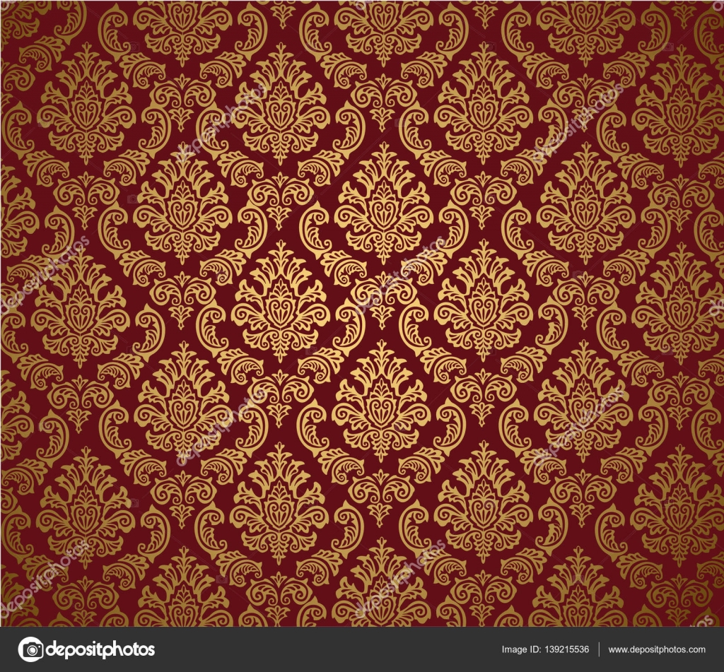 Red And Gold Damask Wallpaper