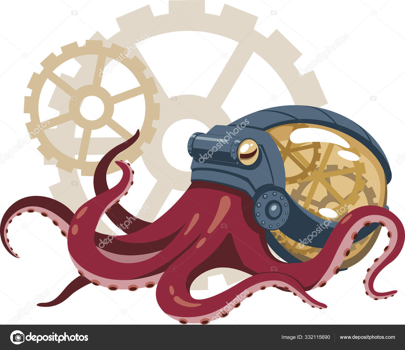 Steampunk Octopus Wallpaper