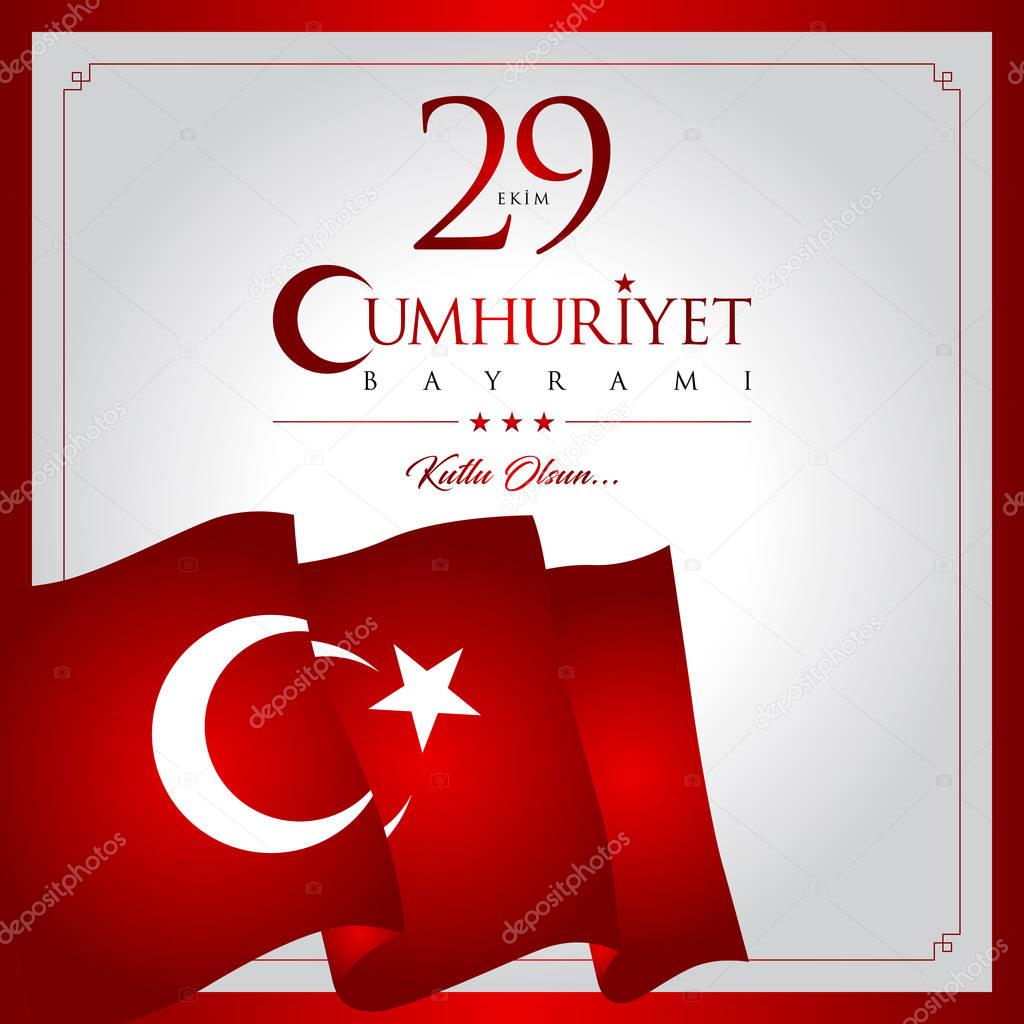 29 ekim cumhuriyet bayrami vector ilustración. (29 de octubre, Día de ...