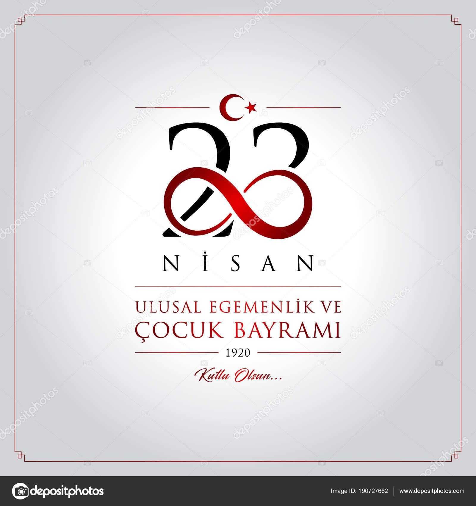 Nisan Cocuk Bayrami Vektör Çizim Nisan Ulusal Egemenlik Çocuk Gün ...