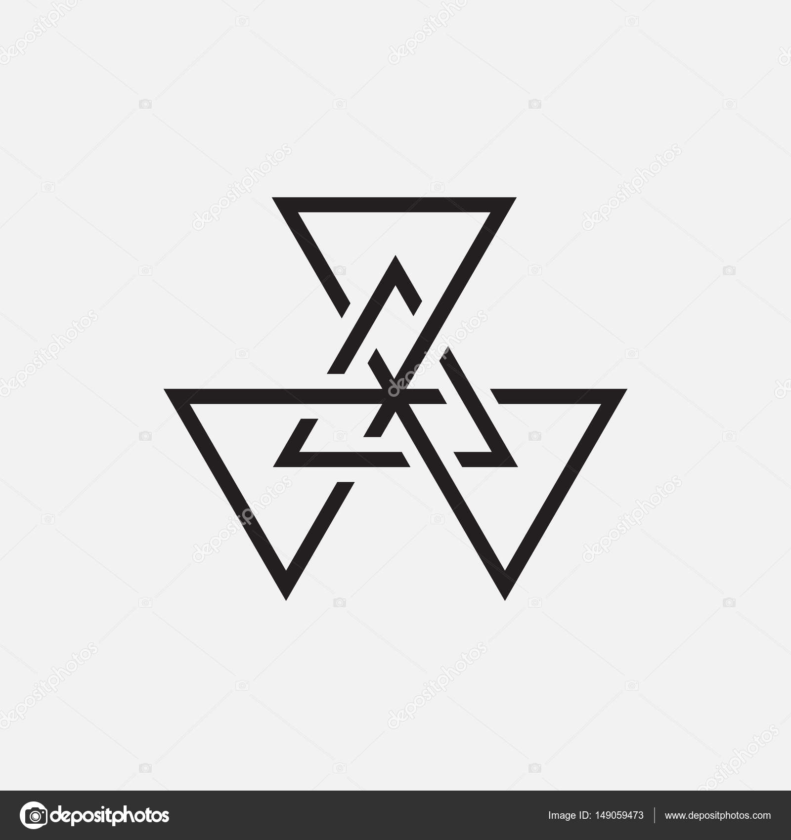 Connected triangles, isolated on grey background Stock Vector Image by ...