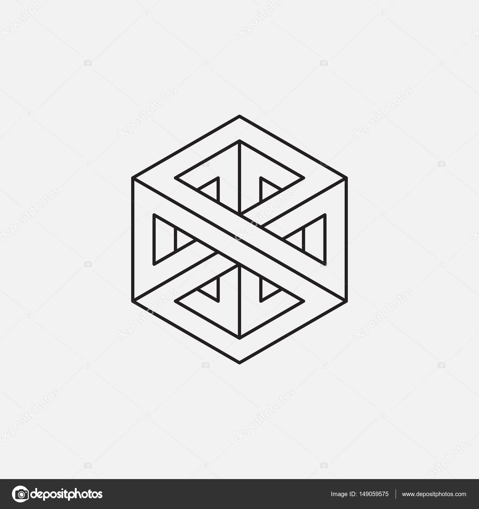 Impossible cube. Line design Stock Vector Image by ©kovalto1 #149059575