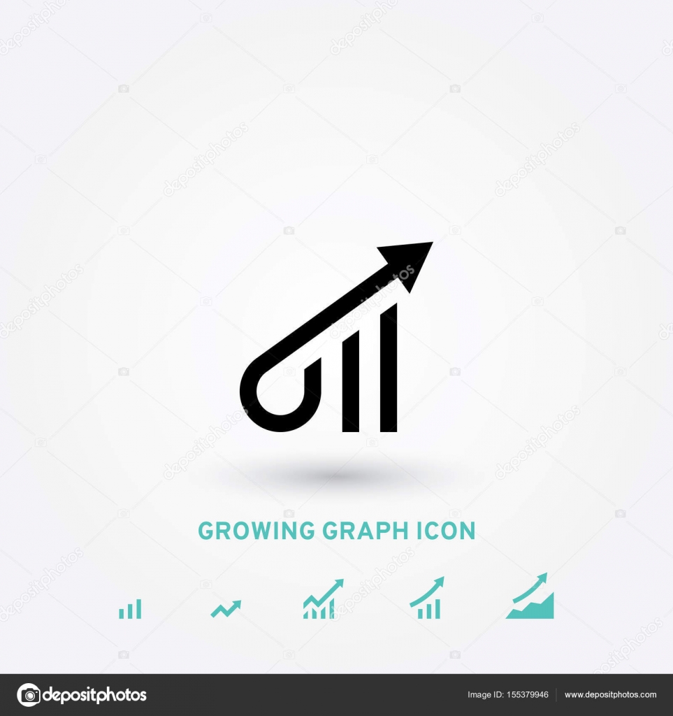 Growing graph icon Stock Vector by ©kovalto1 155379946