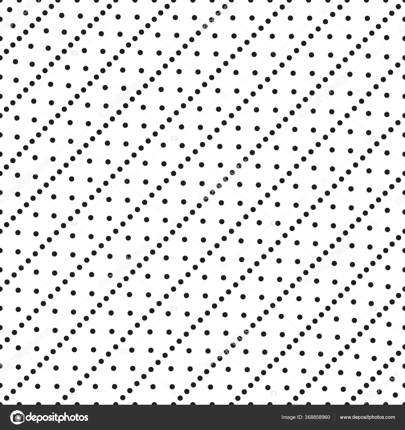 Polka Dot Background Diagonal Seamless Pattern Black White Vector ...