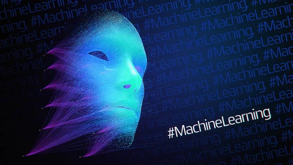 Machine Learning abstract human 3d face created by neural network Stock ...