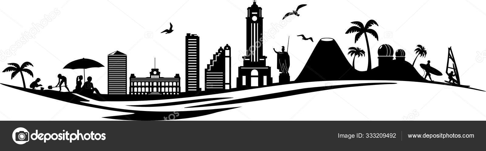 Honolulu Skyline Drawing