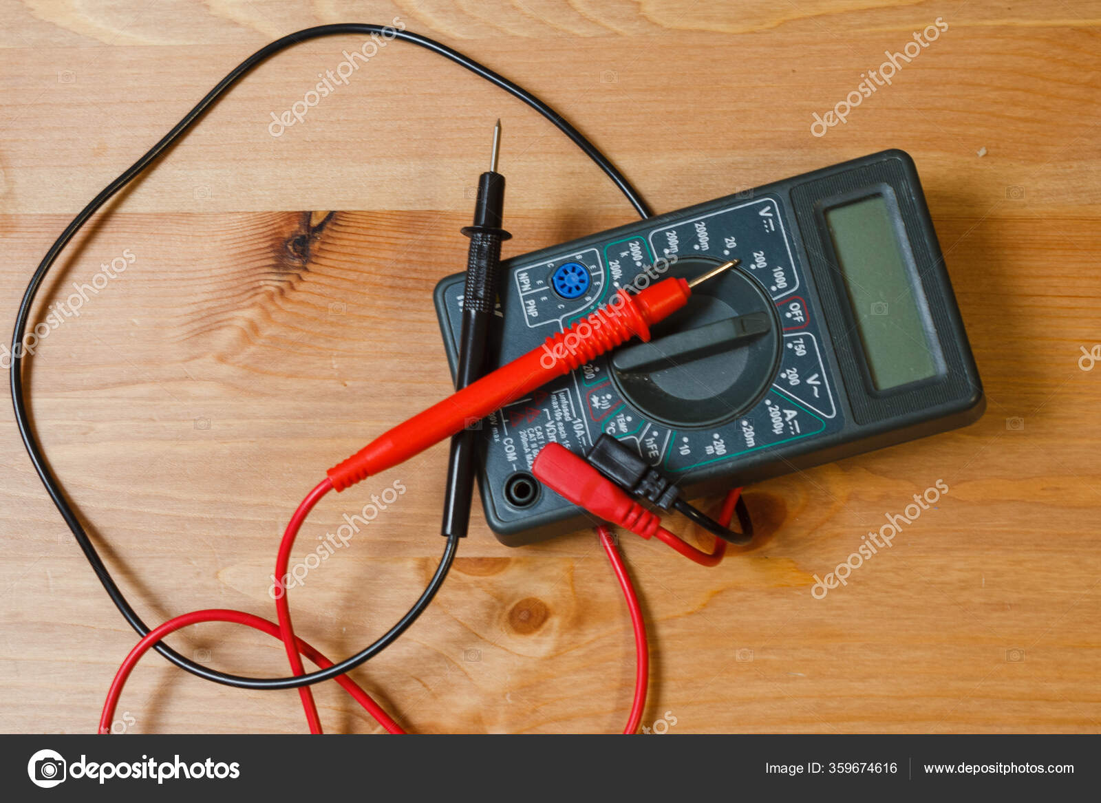 Multimeter Measuring Current Voltage Multimeter Electrodes Wires ...