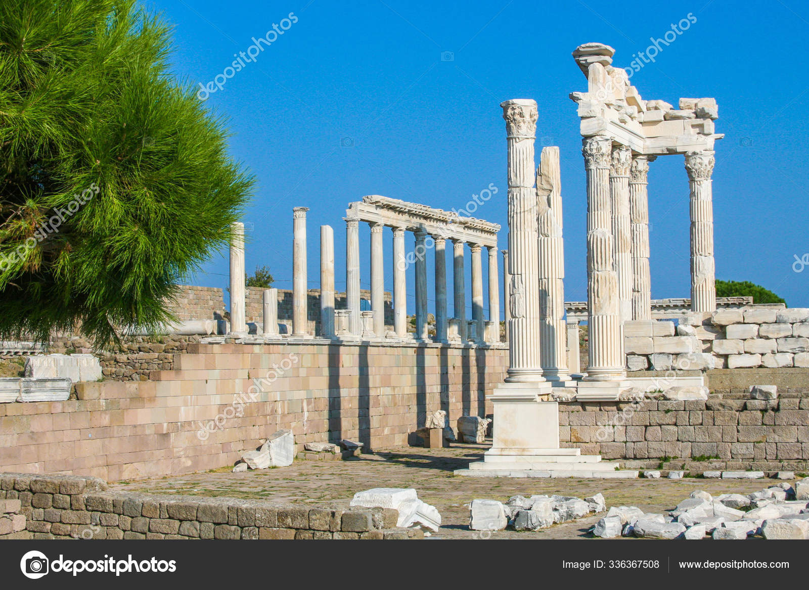 Columns Ruins Ancient Roman Temple Mountain Turkey Stock Photo by ...