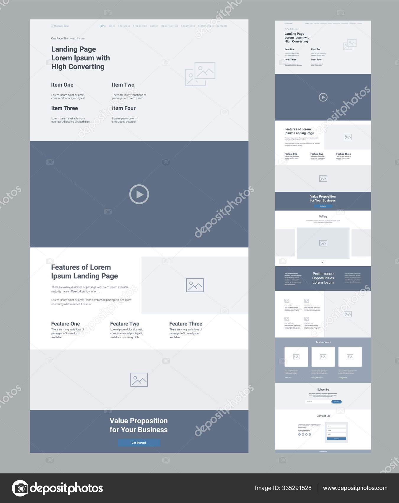 Landing Page Wireframe Design Business One Page Website Layout Template ... Landing Page Wireframe Design Business One Page Website Layout Template ...