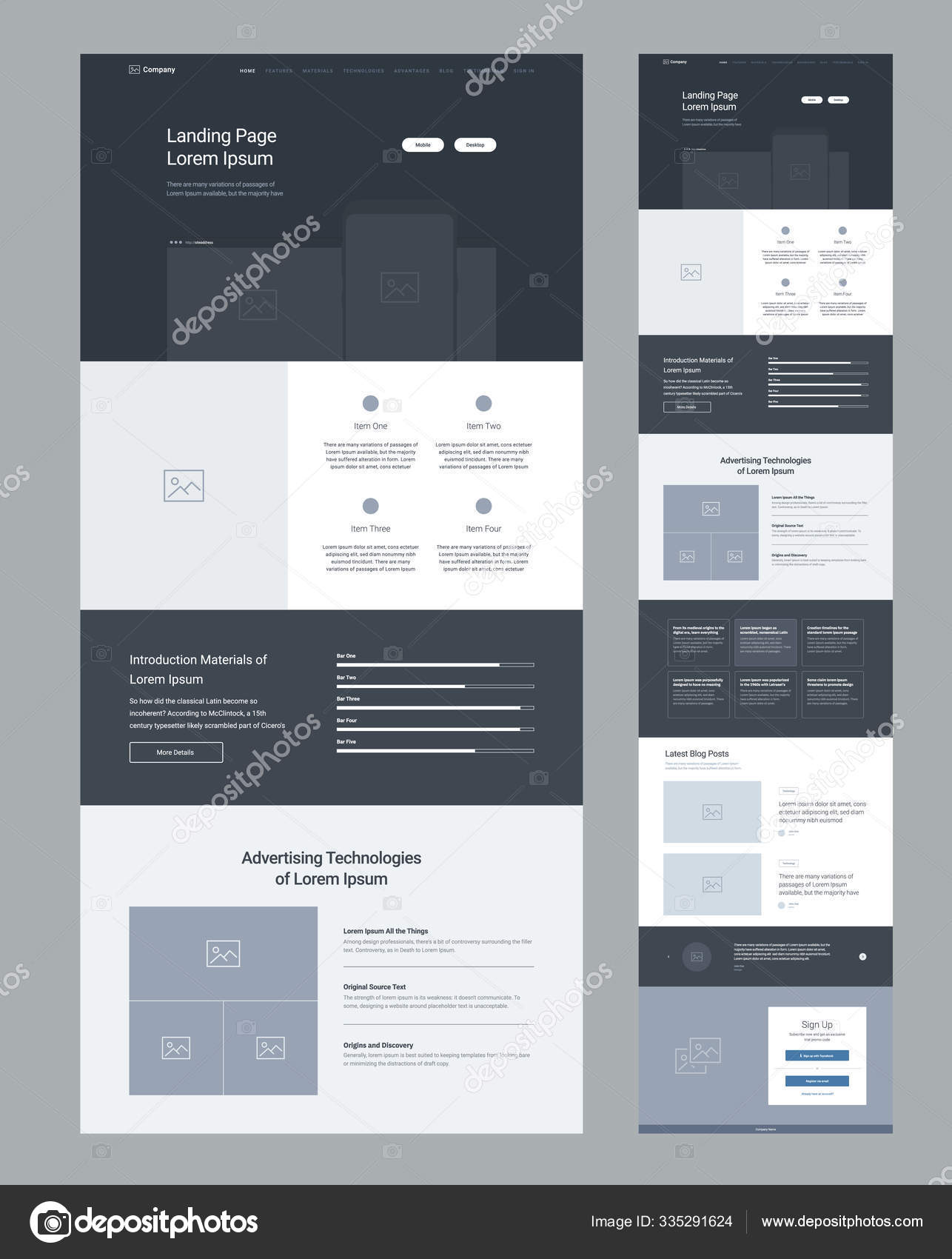 Landing Page Wireframe Design Business One Page Website Layout Template ... Landing Page Wireframe Design Business One Page Website Layout Template ...