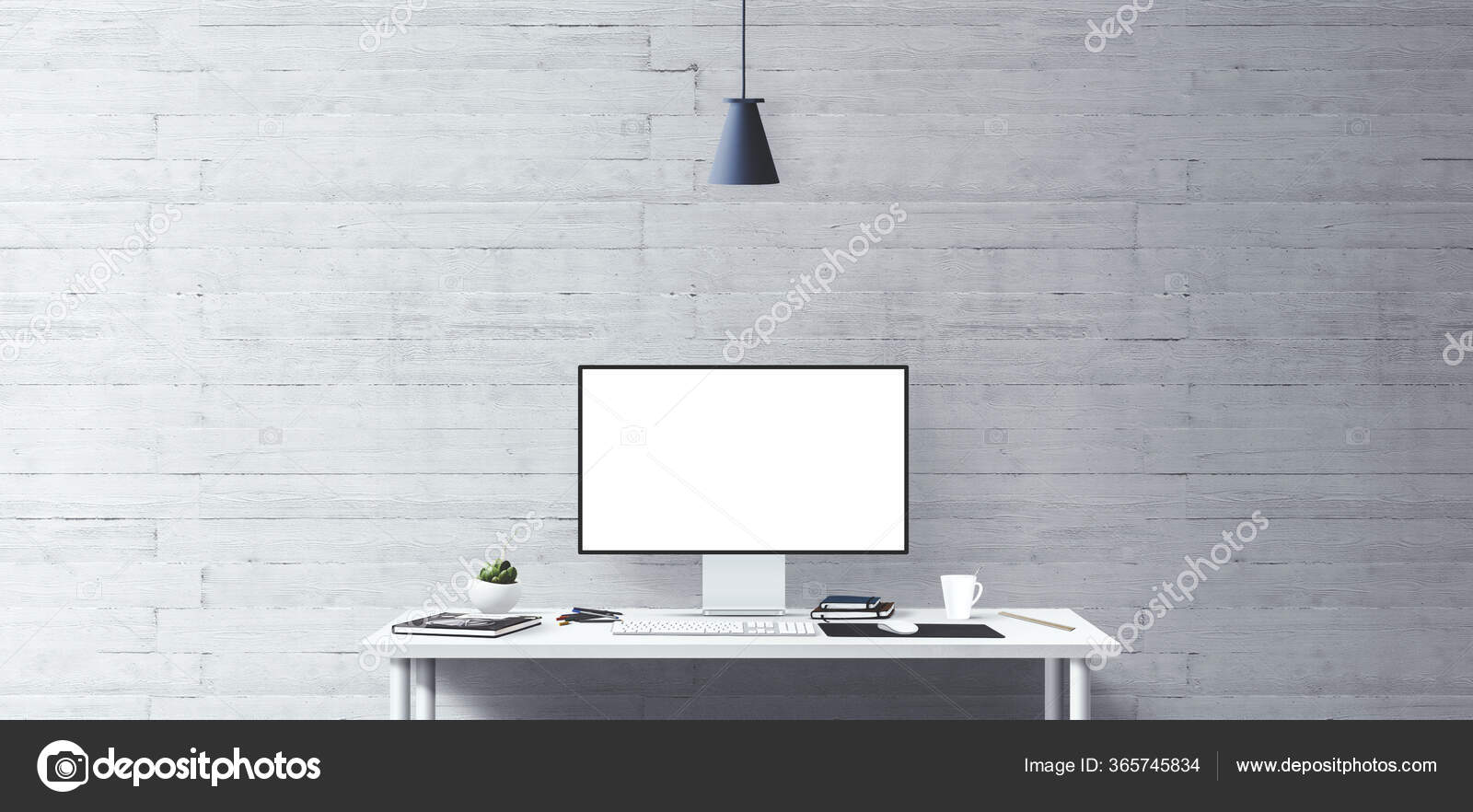 New Computer Display Office Tools Desk Blank Desktop Computer Screen ...