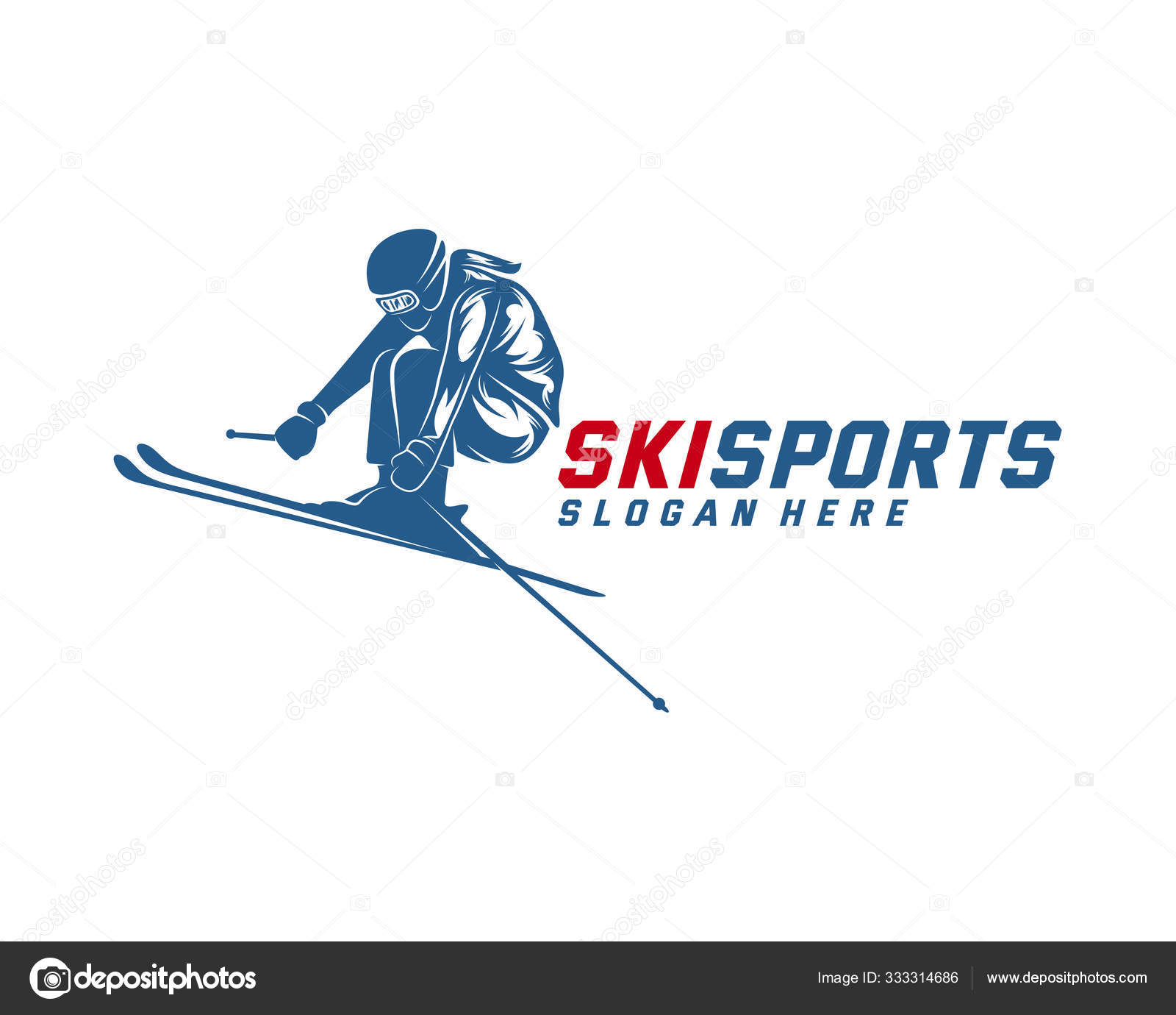 Silhouette Ski logo design Vector, Winter sports, Snowboarder, skier ...