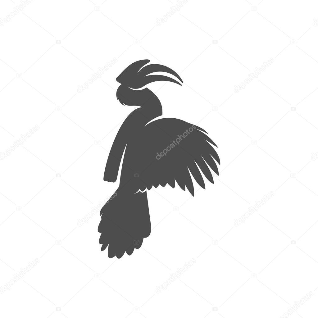 Ilustración del vector de diseño del icono del logotipo del loro ...