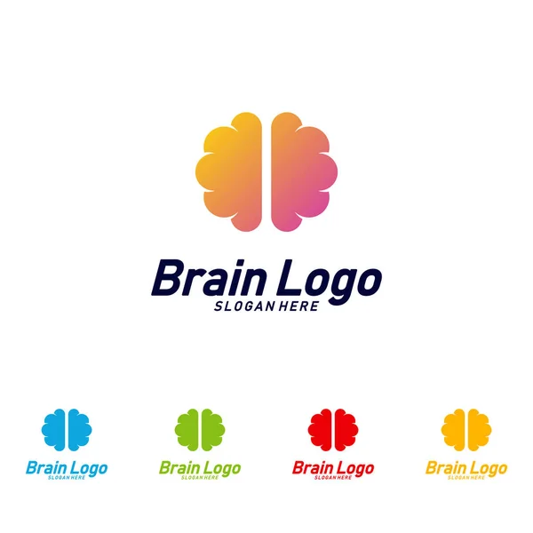 Brain logo design vector, Mind concept logo template, Icon Symbol Stock ...
