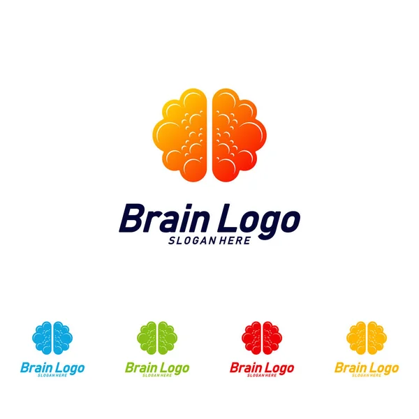 Brain logo design vector, Mind concept logo template, Icon Symbol Stock ...