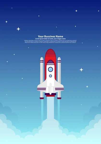 Startup Simple Rocket web design, Responsive web design flat vector, design technology template ...