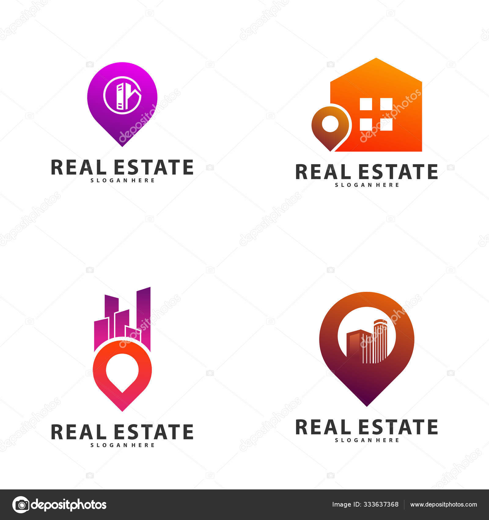 Set of City Point Logo Vector Industrial symbol icon design ...