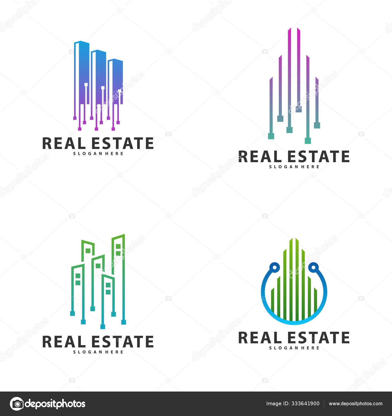 Set of Tech City Logo Symbol Template Design Vector, Emblem, Design ...