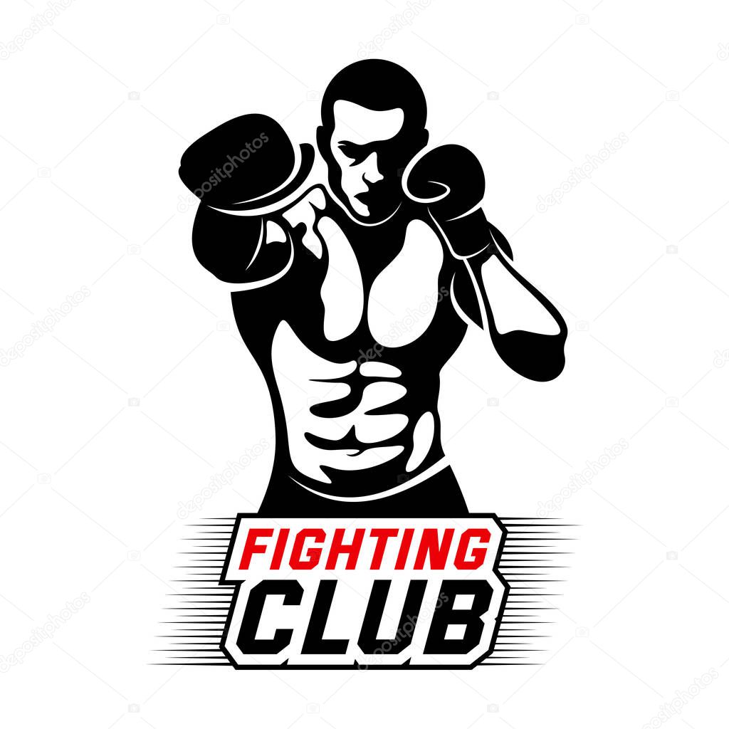 Lucha Player logo design vector, plantilla de logotipo de boxeo, muay ...