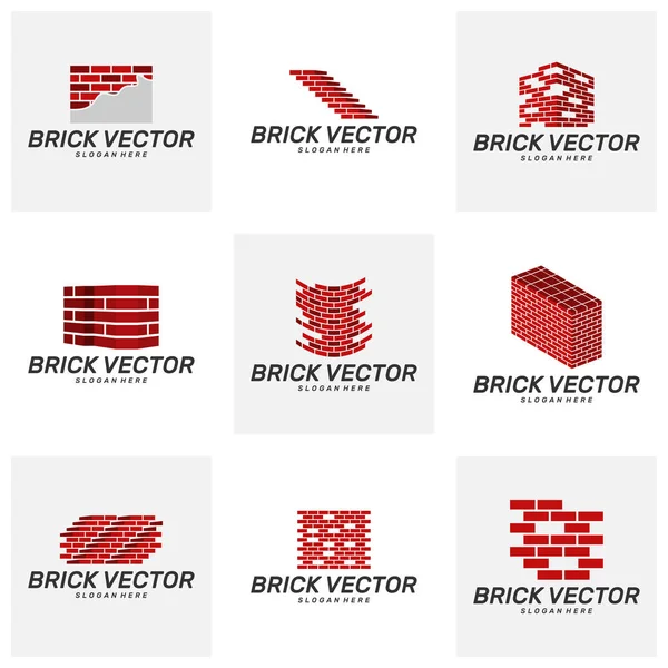Brick Building logo design vector, Brickwork simple modern logo template, Emblem, Design Concept ...