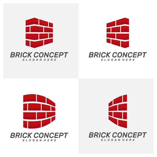 Brick Building logo design vector, Brickwork simple modern logo template, Emblem, Design Concept ...
