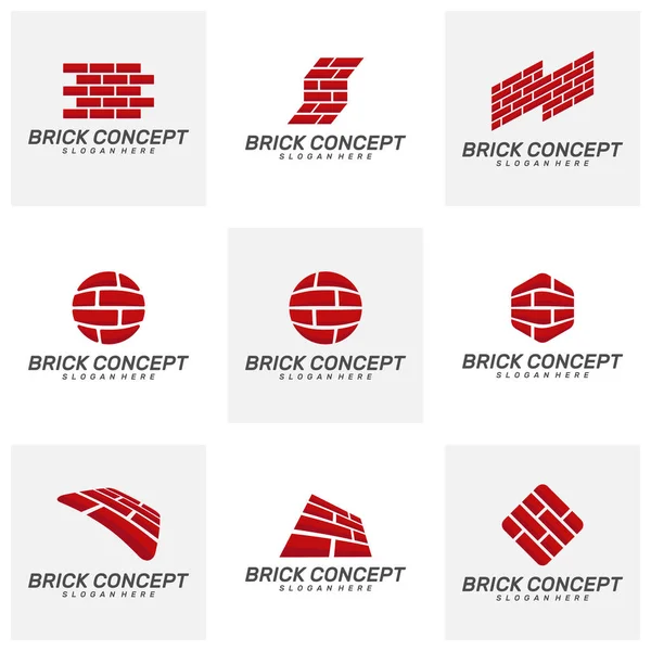Brick Building logo design vector, Brickwork simple modern logo template, Emblem, Design Concept ...