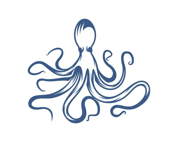 Vector image of an octopus design on white background and blue Stock ...