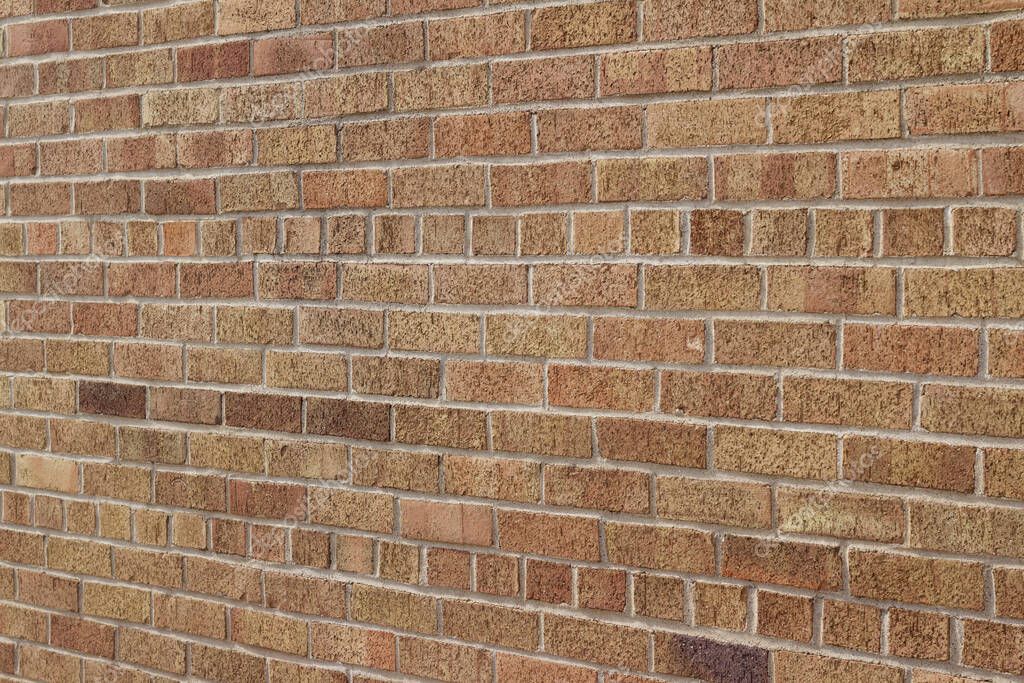 Fondo de textura de pared de ladrillo marr n multicolor en un patr n de uni n com n, con ...