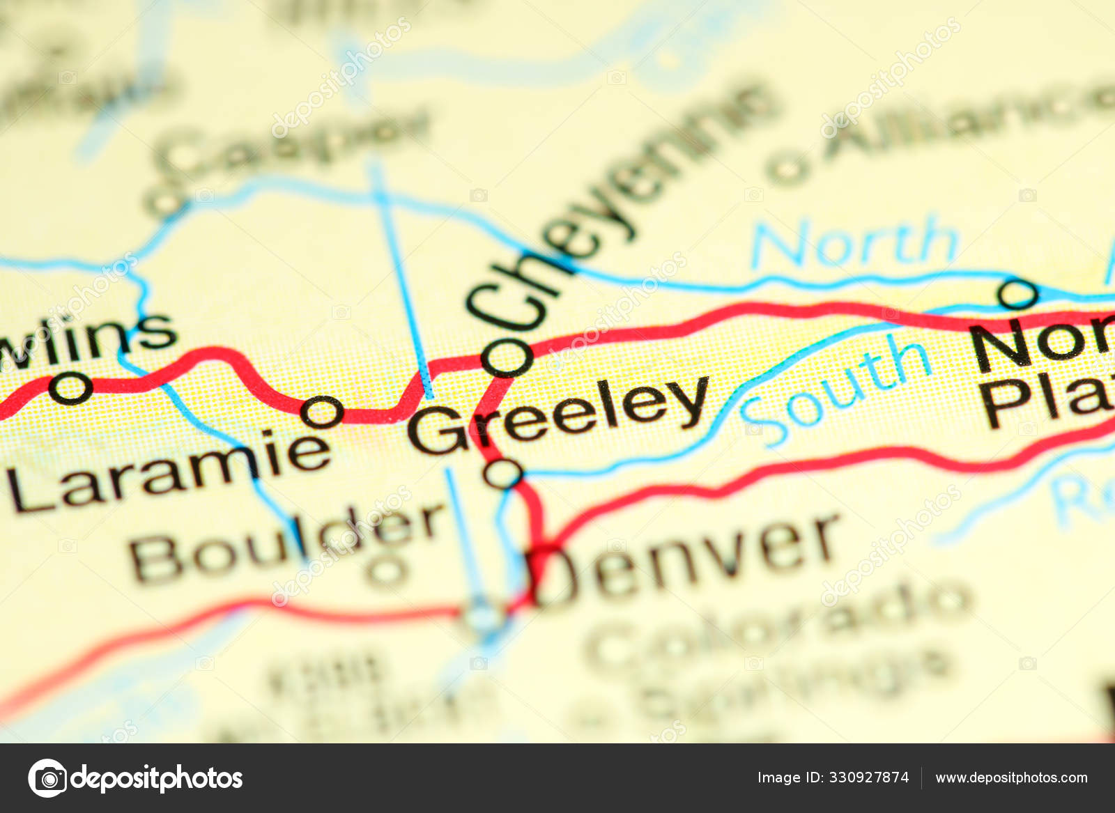 Greeley. USA on a map — Stock Photo © aliceinwonderland2020 #330927874