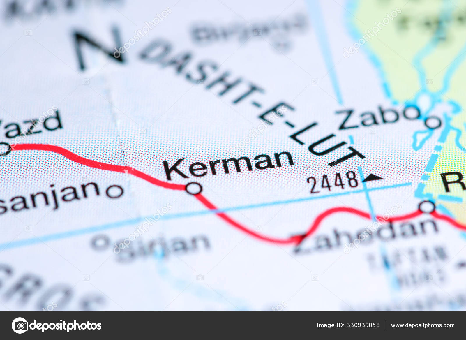 Kerman, Iran on a map Stock Photo by ©aliceinwonderland2020 330939058