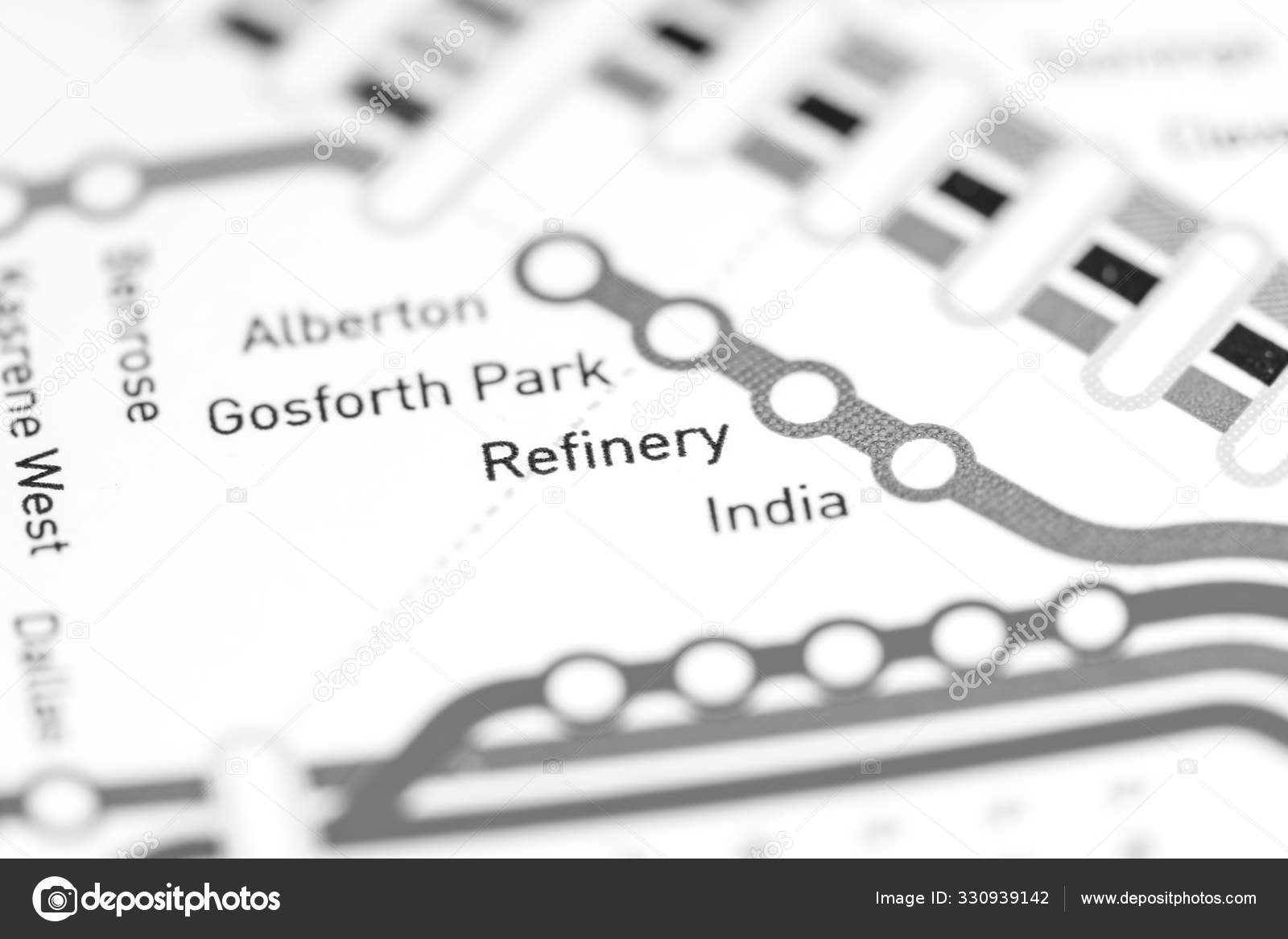 Refinery Station. Johannesburg Metro map. Stock Photo by ...