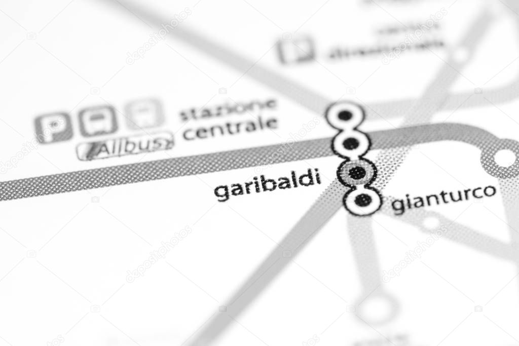 Estación Garibaldi. Mapa del metro de Nápoles. 2023