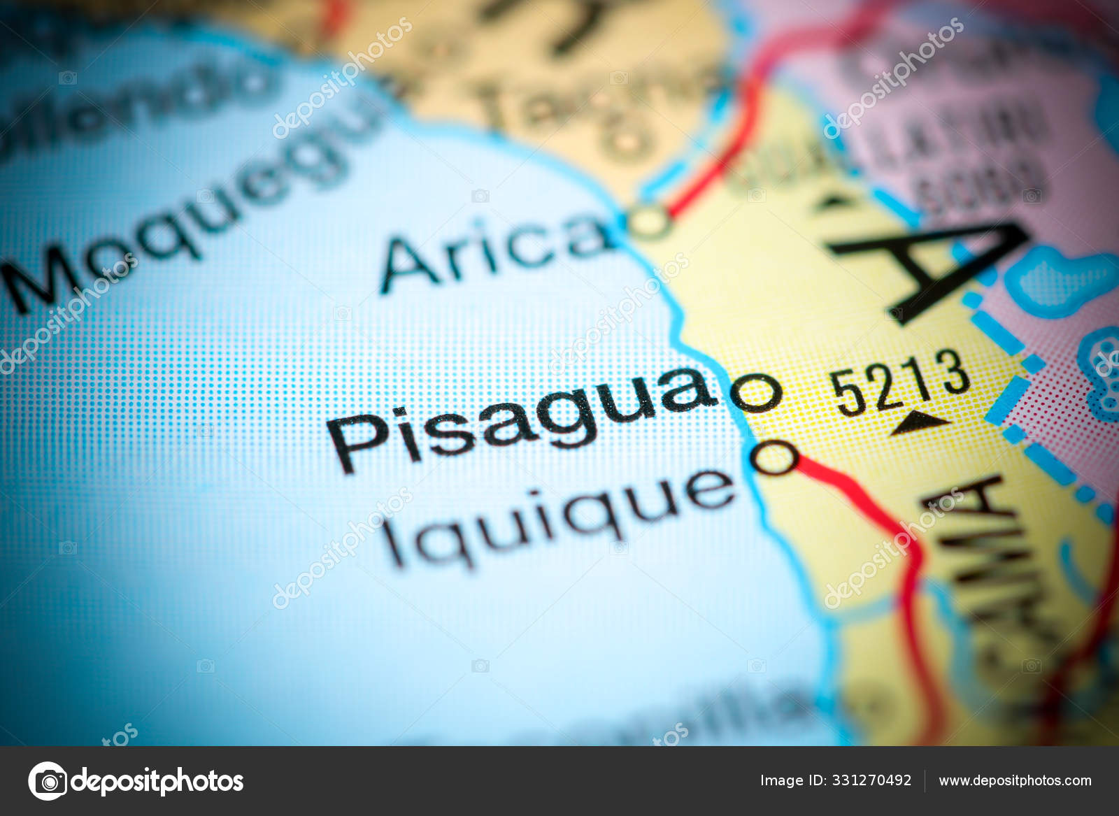 Pisagua. Chile on a map Stock Photo by ©aliceinwonderland2020 331270492
