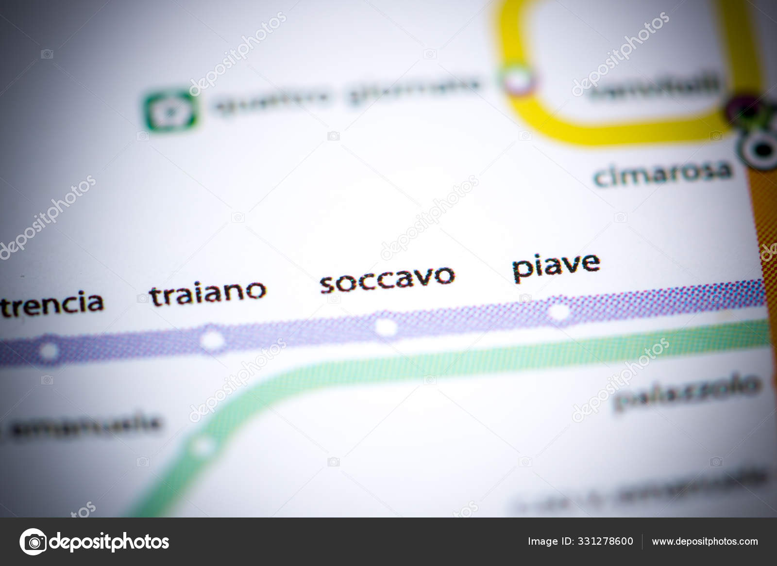 Soccavo Station. Naples Metro map. Stock Photo by ...
