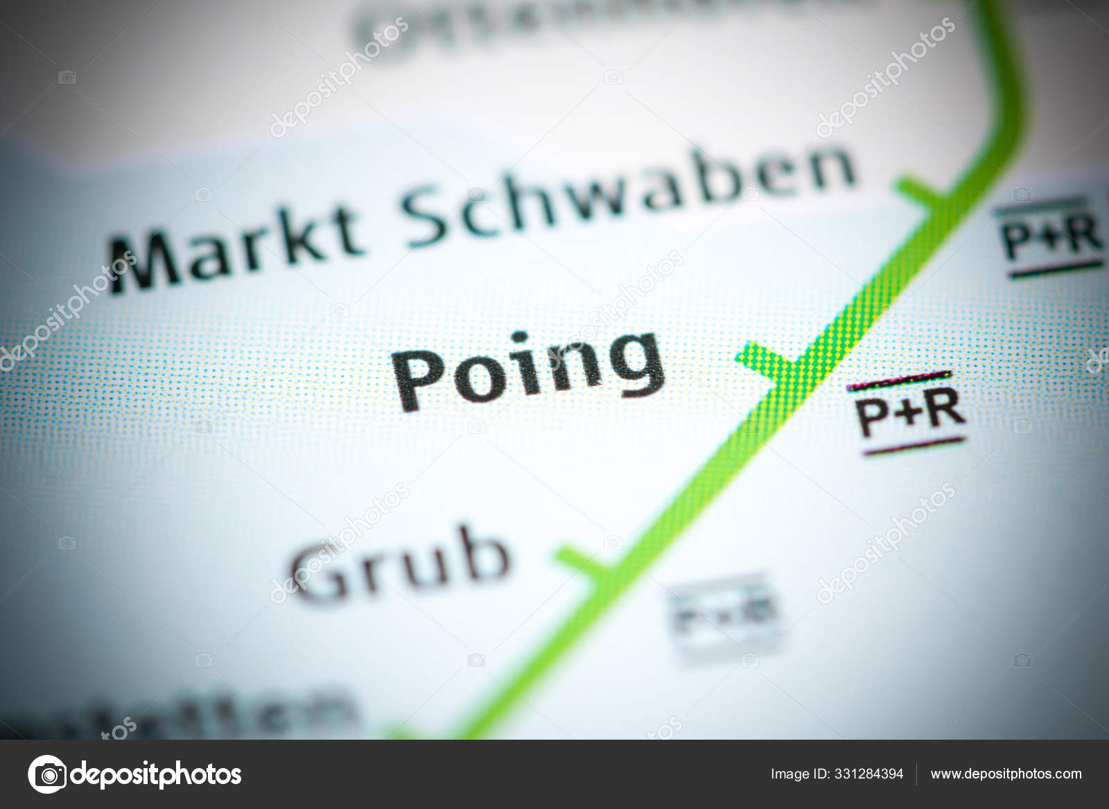 Estación Poing. Mapa del metro de Munich .: fotografía de stock ...