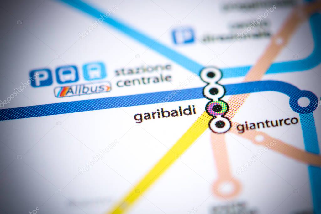 Estación Garibaldi. Mapa del metro de Nápoles. 2022