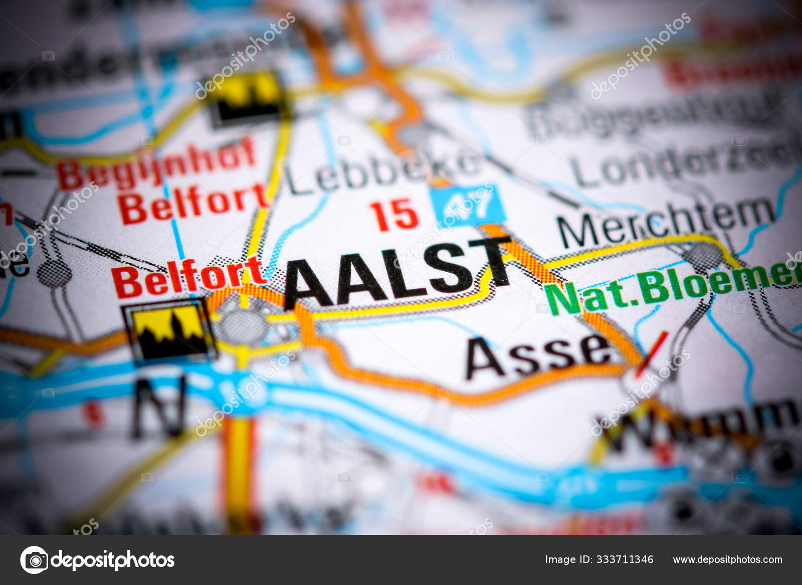 Aalst. Bélgica en un mapa: fotografía de stock © aliceinwonderland2020 ...