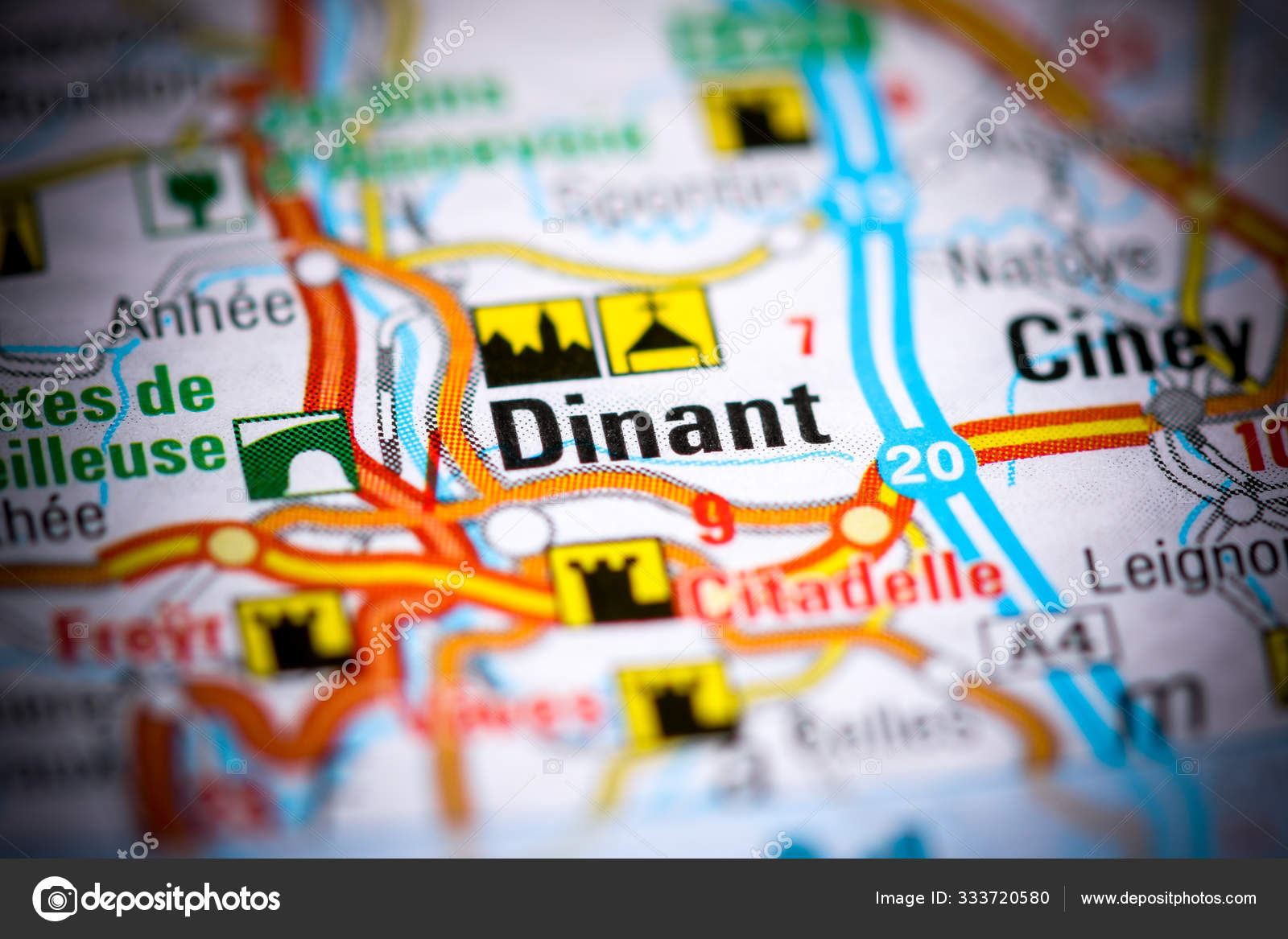 Dinant. Belgium on a map Stock Photo by ©aliceinwonderland2020 333720580