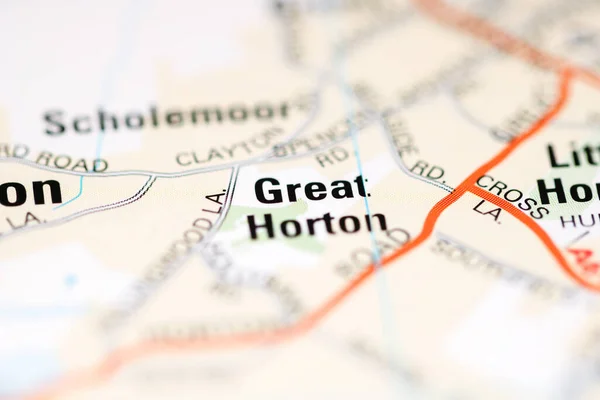 Great Horton on a geographical map of UK - Stock Image - Everypixel