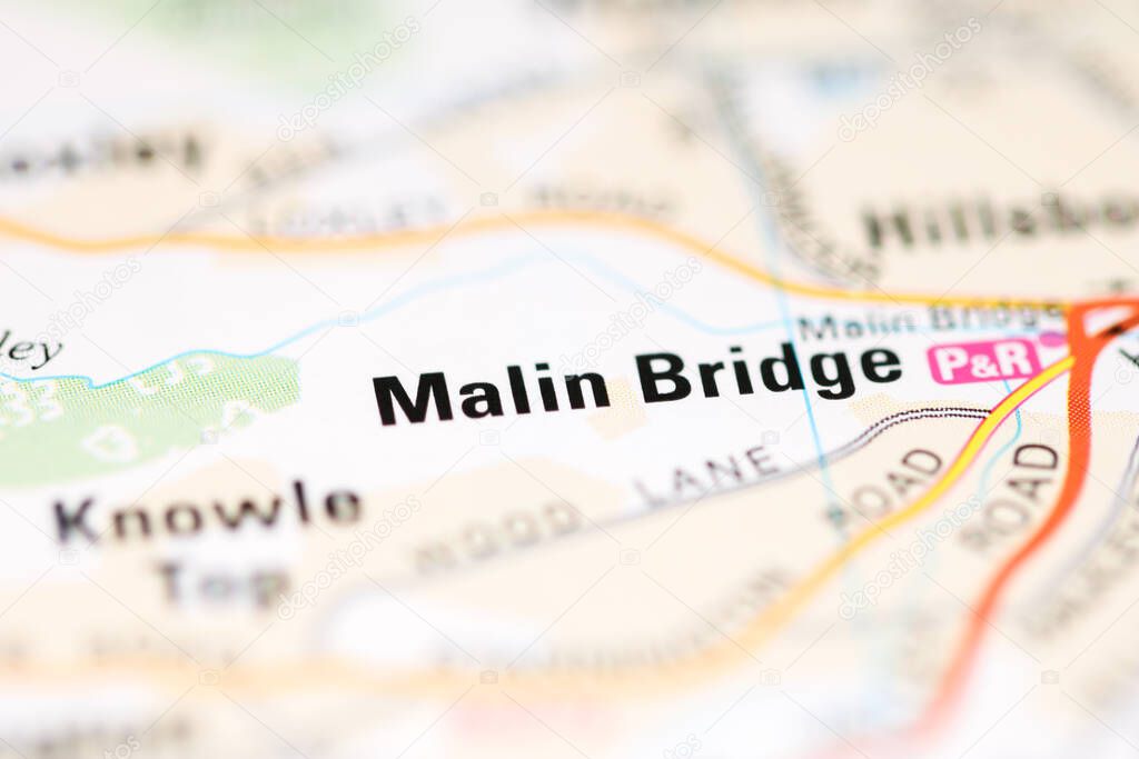 Malin Bridge en un mapa geográfico del Reino Unido 2022