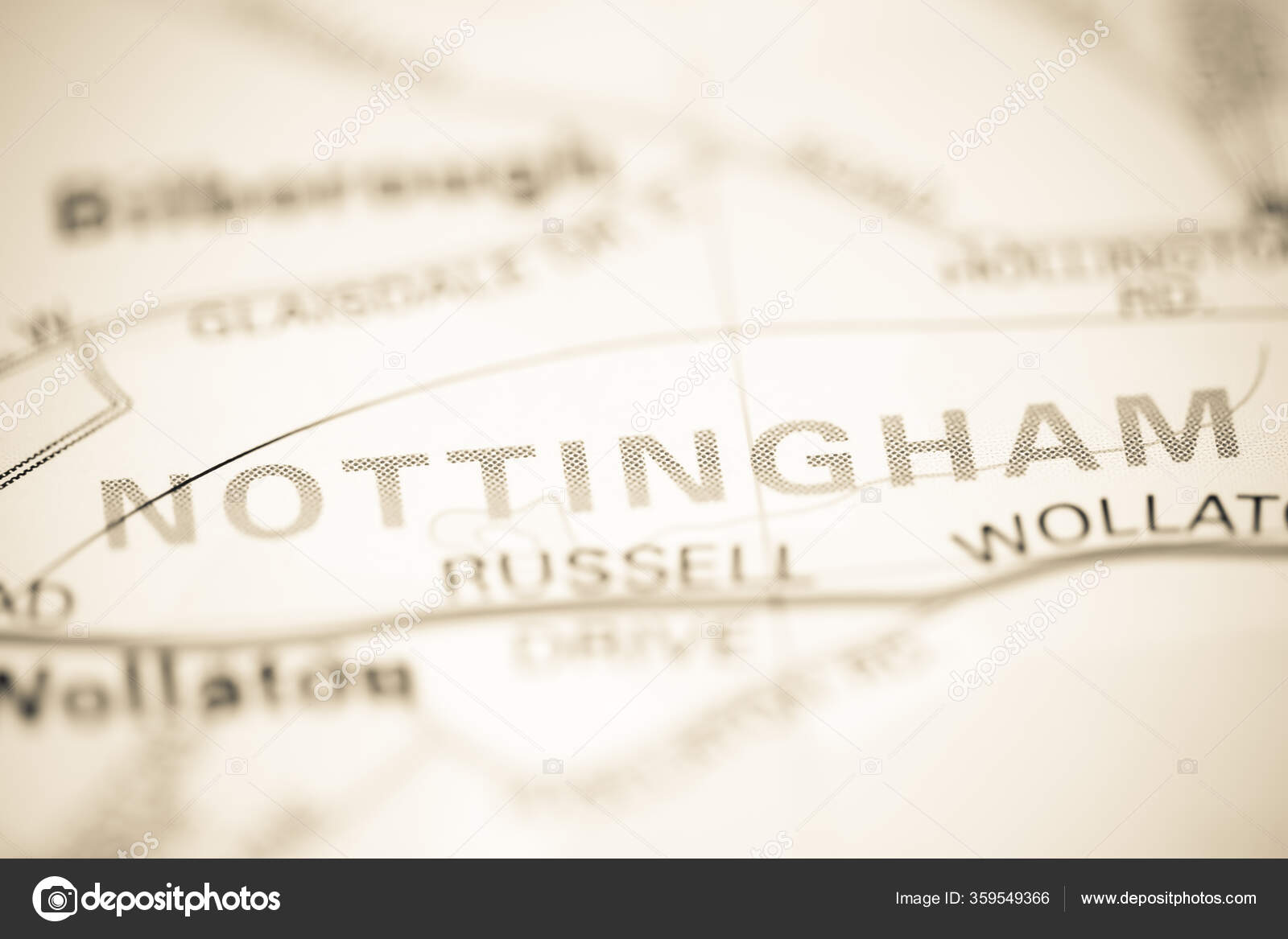 Nottingham Geographical Map — Stock Photo © aliceinwonderland2020 ...